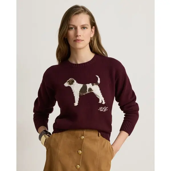 Ralph Lauren Intarsia-knit Cotton Sweater - Dark Garnet Multi