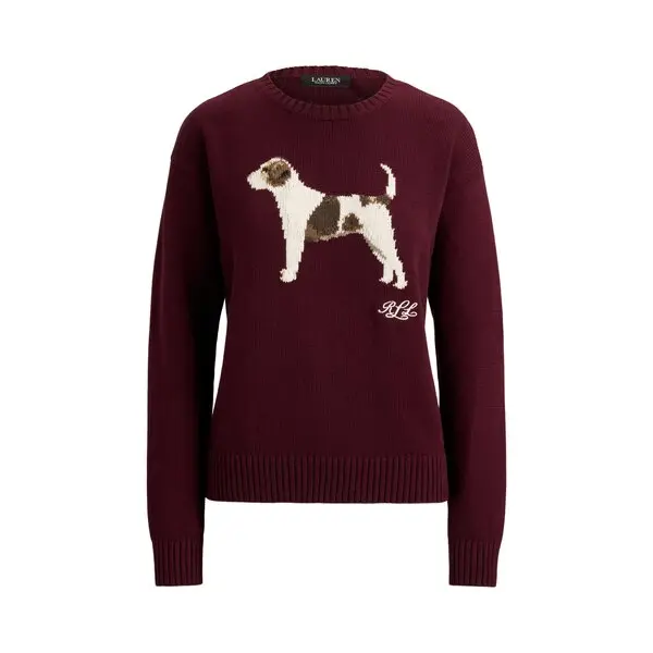 Ralph Lauren Intarsia-knit Cotton Sweater - Dark Garnet Multi