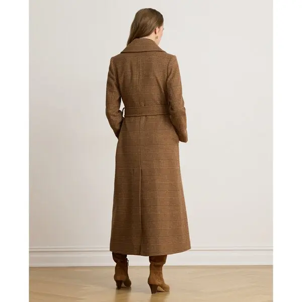 Ralph Lauren Glen Plaid Wool-blend Wrap Maxicoat