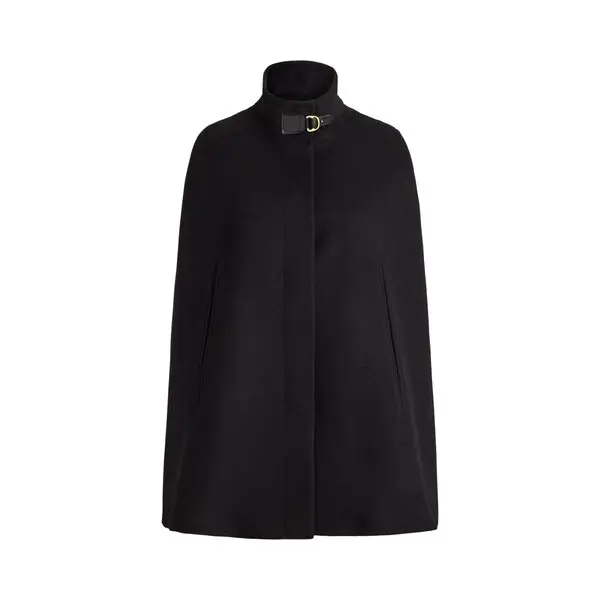Ralph Lauren Buckle-trim Wool-blend Mockneck Cape