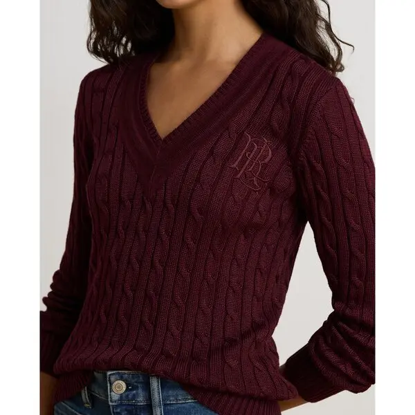 Ralph Lauren Cable-knit Cricket Sweater - Dark Garnet