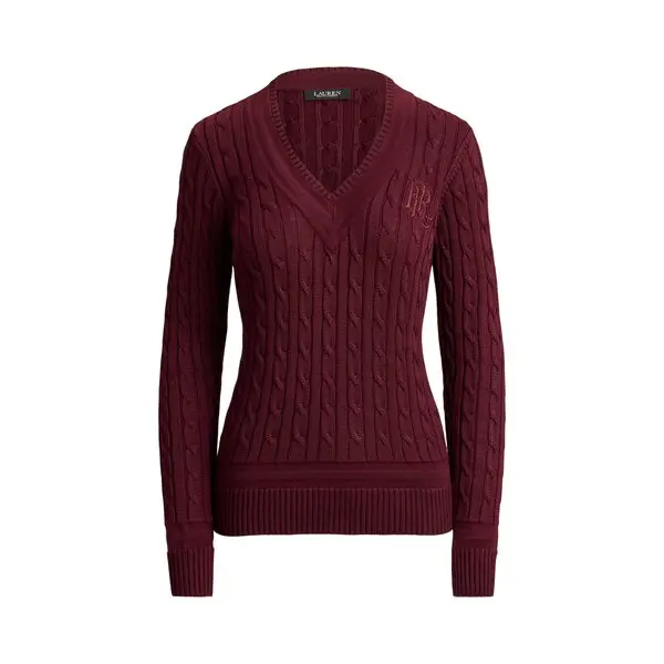 Ralph Lauren Cable-knit Cricket Sweater - Dark Garnet