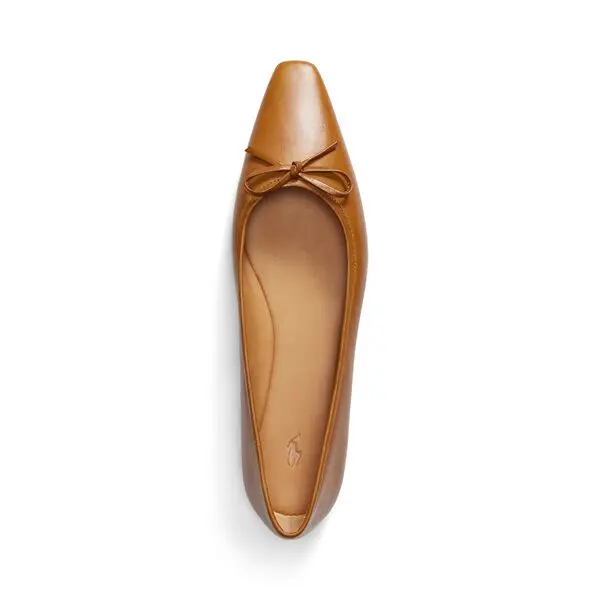 Ralph Lauren Leather Pointed Ballet Flat