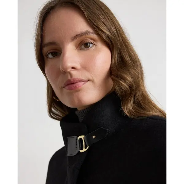 Ralph Lauren Buckle-trim Wool-blend Mockneck Cape