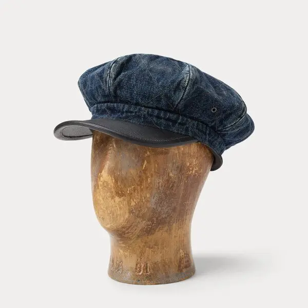 Ralph Lauren Leather-trim Quilted Denim Moto Cap - Indigo