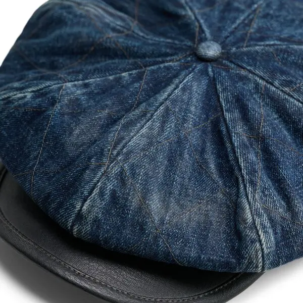 Ralph Lauren Leather-trim Quilted Denim Moto Cap
