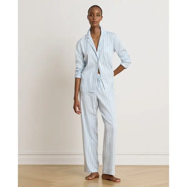 Ralph Lauren Striped Cotton-blend Sateen Sleep Set