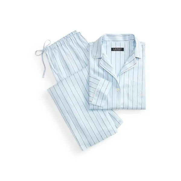 Ralph Lauren Striped Cotton-blend Sateen Sleep Set