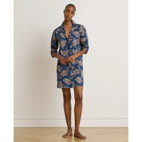 Ralph Lauren Paisley & Floral Sateen Sleep Shirt