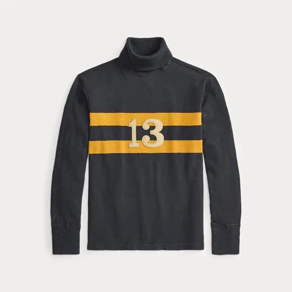 Ralph Lauren Striped Jersey Turtleneck - Faded Black/multi