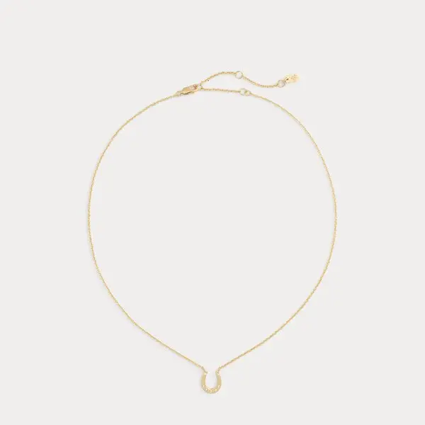 Ralph Lauren Gold-plated Pavé Horseshoe Necklace