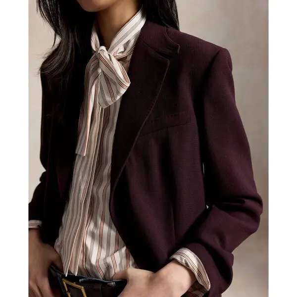 Ralph Lauren Single-breasted Wool Crepe Blazer