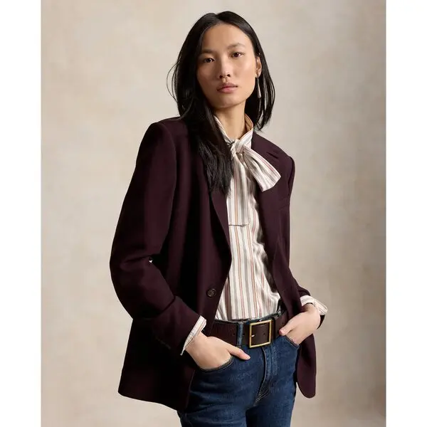 Ralph Lauren Single-breasted Wool Crepe Blazer