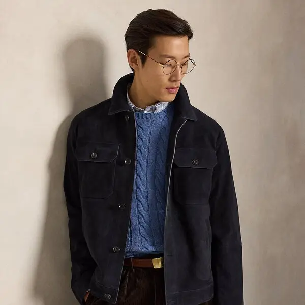 Ralph Lauren The Ashdale Suede Shacket - Collection Navy