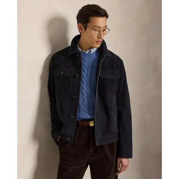 Ralph Lauren The Ashdale Suede Shacket - Collection Navy