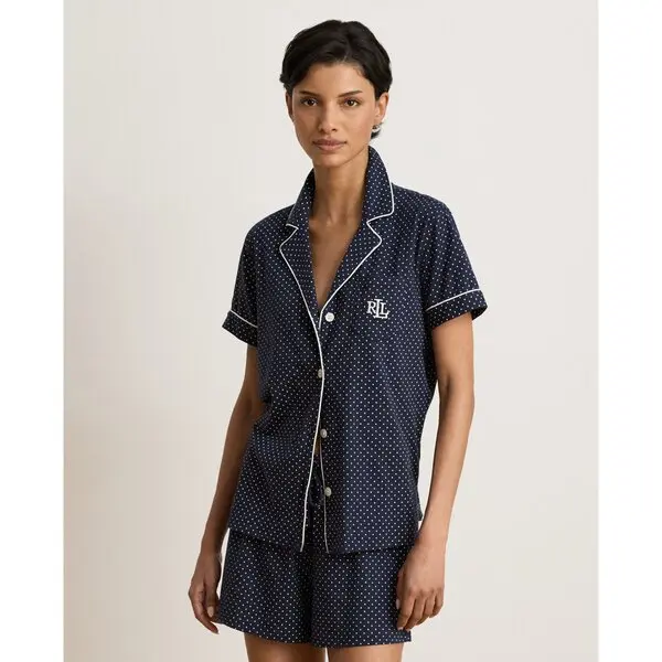 Ralph Lauren Polka-dot Cotton Jersey Boxer Sleep Set