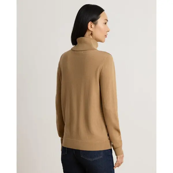 Ralph Lauren Belting-print Turtleneck Sweater