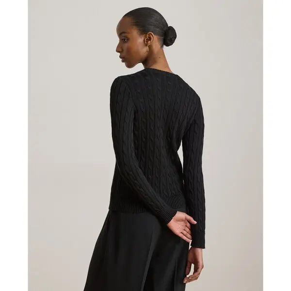 Ralph Lauren Cable-knit Cotton-blend Cardigan - Black