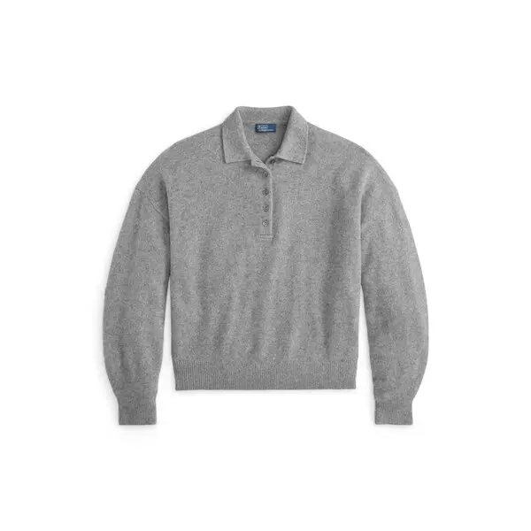 Ralph Lauren Polo-collar Cashmere Sweater - Gray Heather