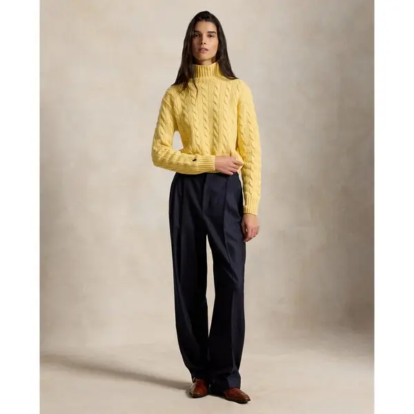 Ralph Lauren Cable-knit Wool-cashmere Turtleneck - Fall Yellow