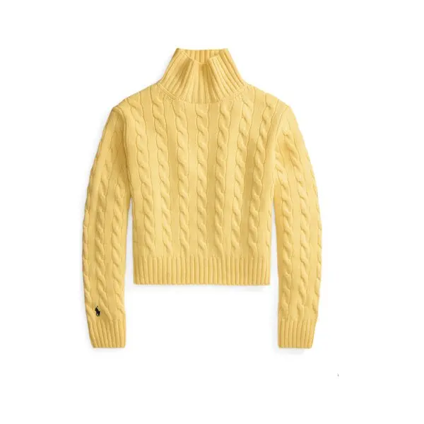 Ralph Lauren Cable-knit Wool-cashmere Turtleneck - Fall Yellow