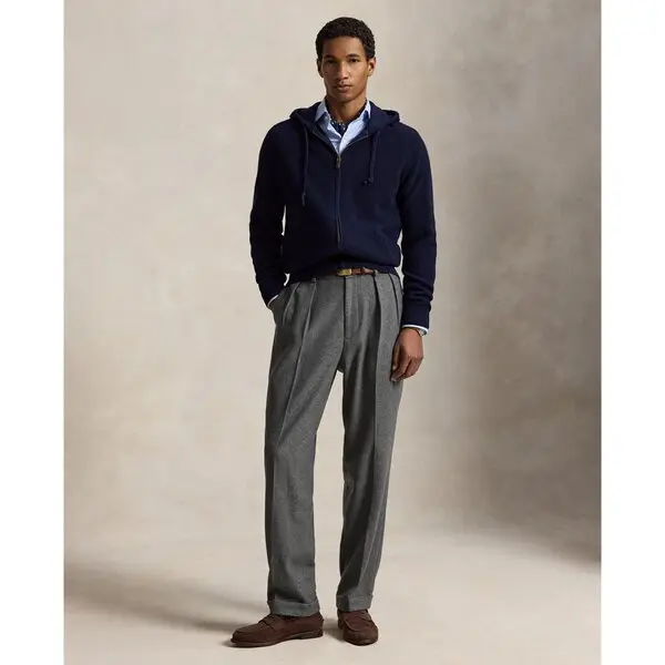 Ralph Lauren Waffle-knit Wool-cotton Hooded Sweater - Hunter Navy