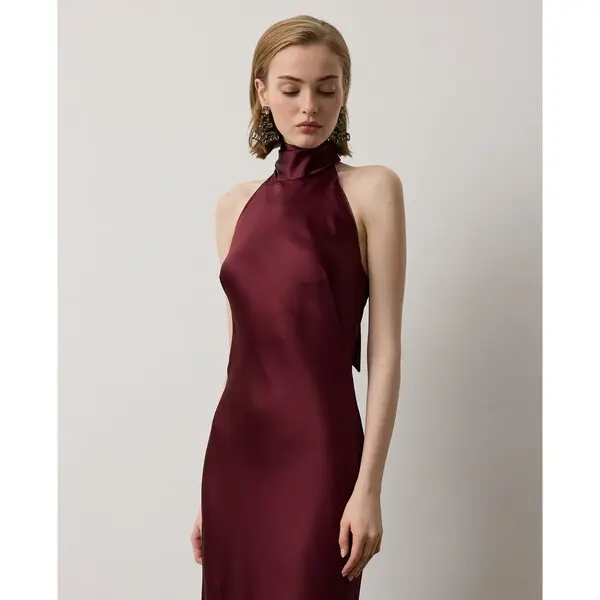 Ralph Lauren Chilton Satin Evening Dress