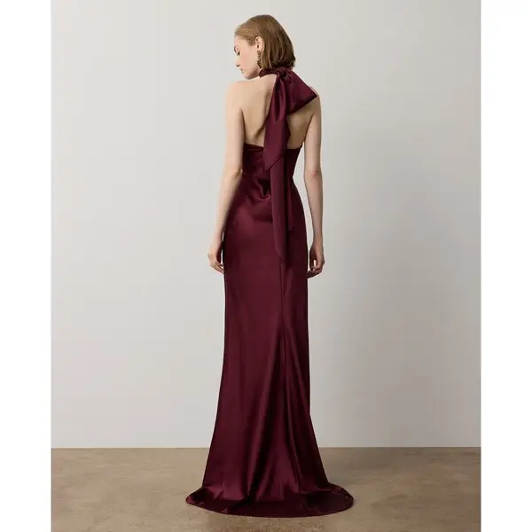 Ralph Lauren Chilton Satin Evening Dress