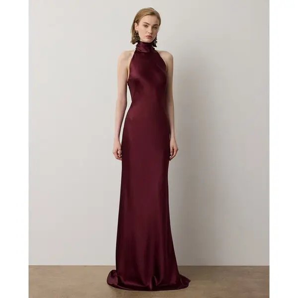 Ralph Lauren Chilton Satin Evening Dress