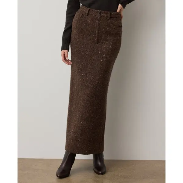 Ralph Lauren Fontaine Wool-blend Donegal Tweed Maxi Skirt
