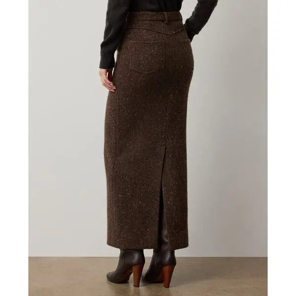 Ralph Lauren Fontaine Wool-blend Donegal Tweed Maxi Skirt