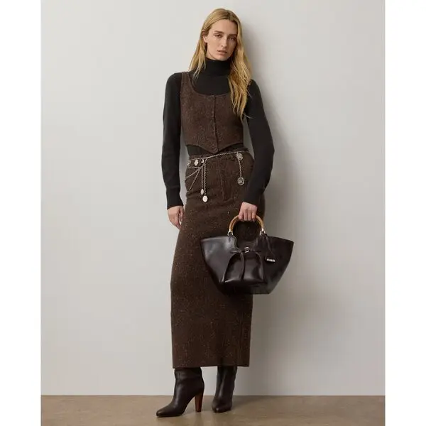 Ralph Lauren Fontaine Wool-blend Donegal Tweed Maxi Skirt