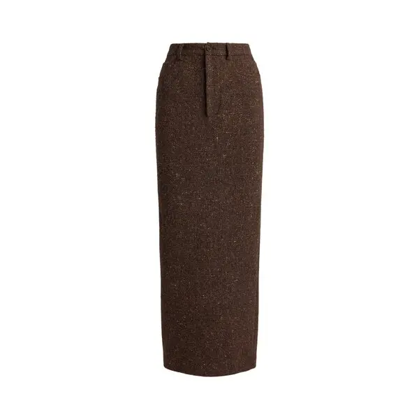 Ralph Lauren Fontaine Wool-blend Donegal Tweed Maxi Skirt