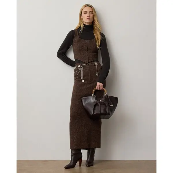 Ralph Lauren Sherry Wool-blend Donegal Tweed Top