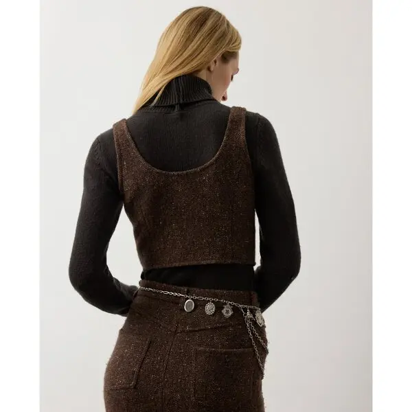 Ralph Lauren Sherry Wool-blend Donegal Tweed Top