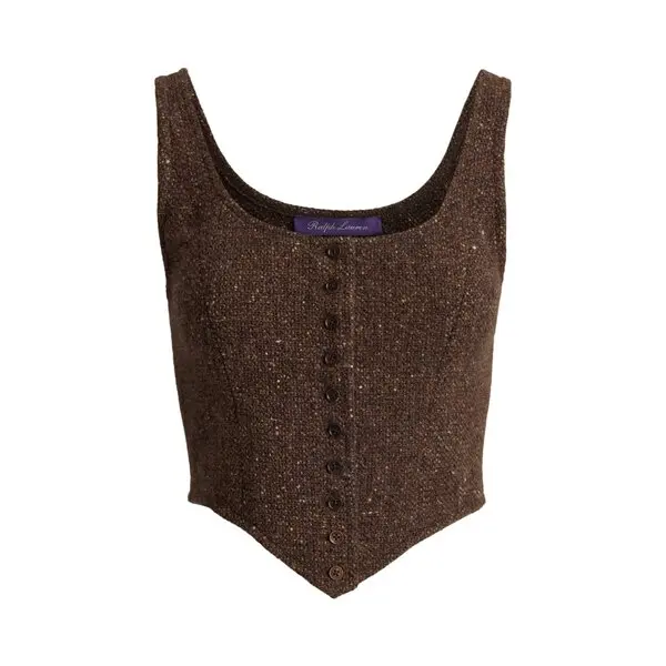 Ralph Lauren Sherry Wool-blend Donegal Tweed Top