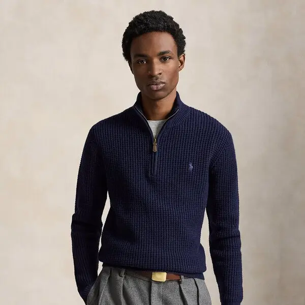 Ralph Lauren Waffle-knit Wool-cotton Sweater