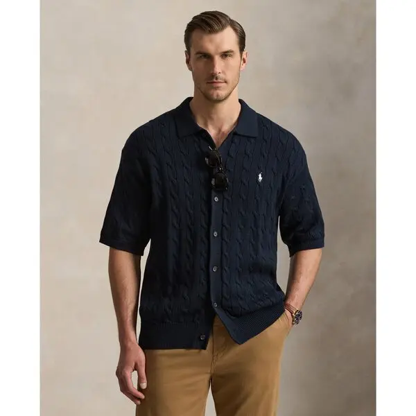 Ralph Lauren Relaxed Fit Cable-knit Cotton Sweater - Hunter Navy