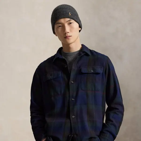 Ralph Lauren Classic Fit Plaid Suede-trim Twill Shirt