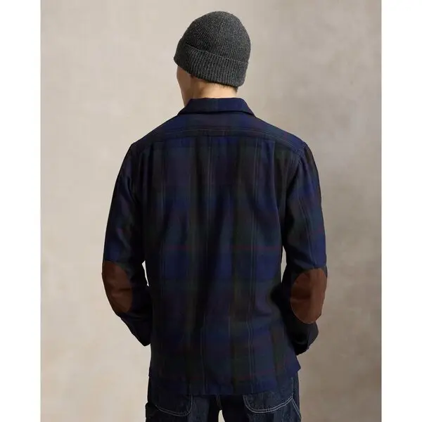 Ralph Lauren Classic Fit Plaid Suede-trim Twill Shirt