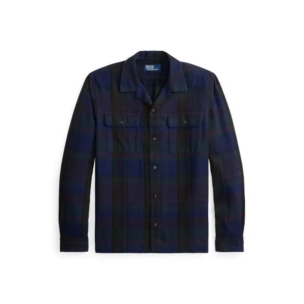 Ralph Lauren Classic Fit Plaid Suede-trim Twill Shirt