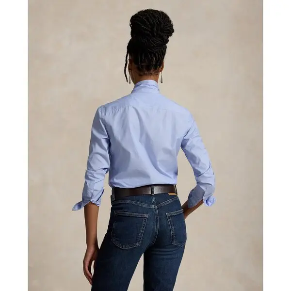 Ralph Lauren Slim Fit Cotton Tie-neck Shirt