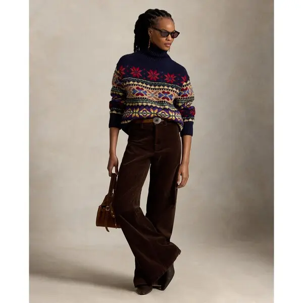 Ralph Lauren Geo-motif Wool-cashmere-blend Turtleneck