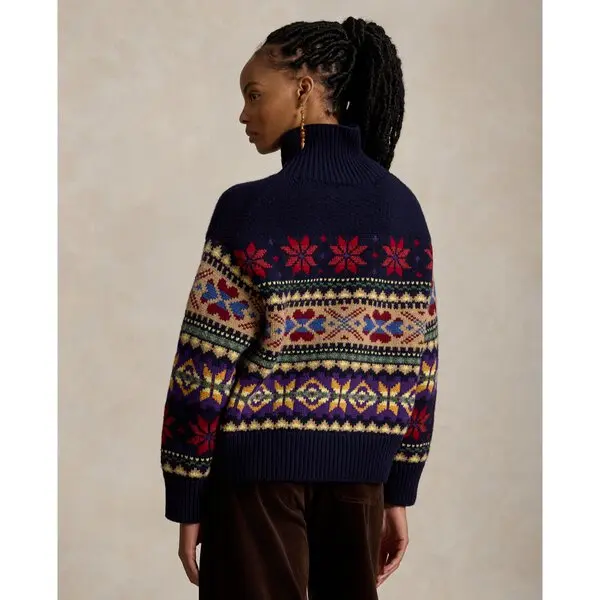 Ralph Lauren Geo-motif Wool-cashmere-blend Turtleneck
