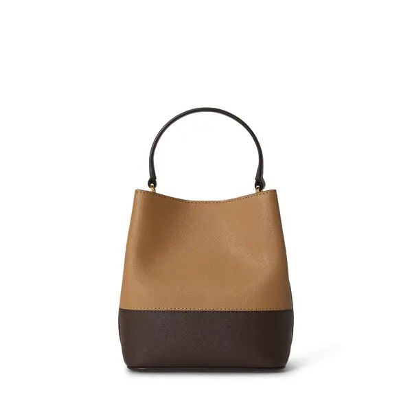 Ralph Lauren Two-tone Leather Small Reese Bucket Bag