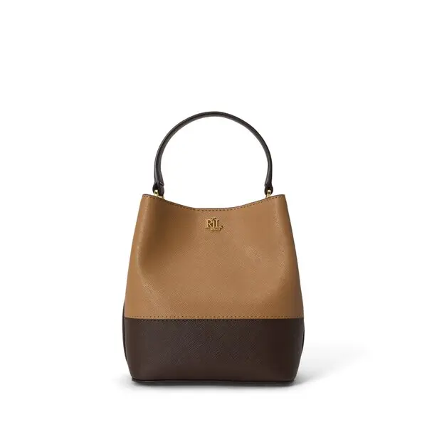 Ralph Lauren Two-tone Leather Small Reese Bucket Bag