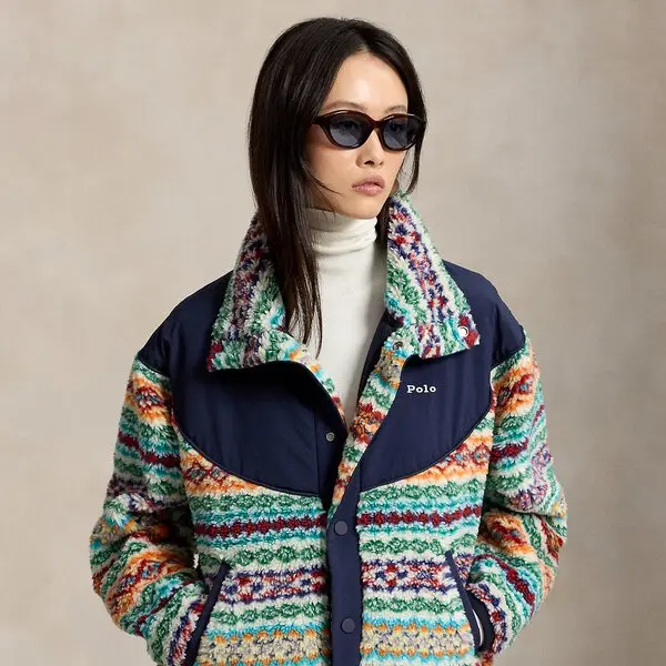 Ralph Lauren Fair Isle High-pile Fleece Mockneck - Multi