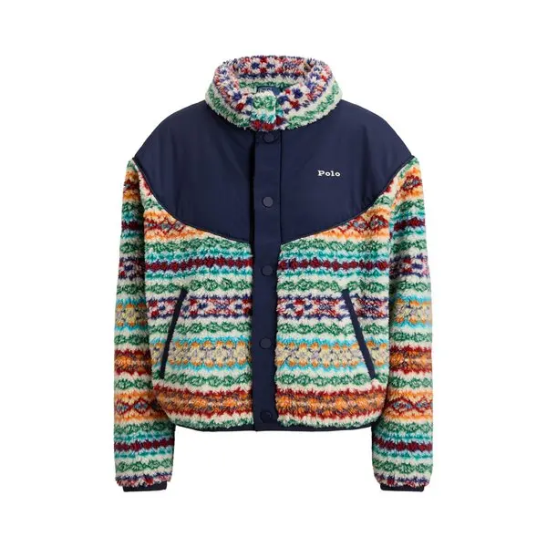 Ralph Lauren Fair Isle High-pile Fleece Mockneck Jacket