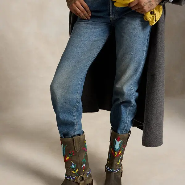 Ralph Lauren Prl X Tópa Leather Medicine Boot - Charcoal/multi