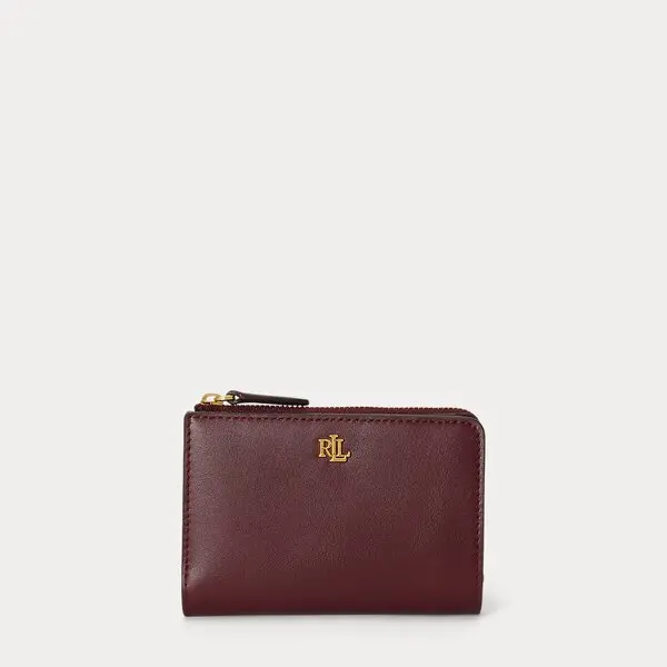 Ralph Lauren Leather Small Bi-fold Wallet - Dark Garnet